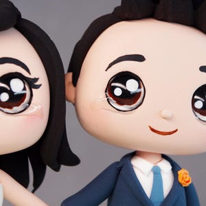 Wedding Cake Topper Chibi | Kawaii Bride and Groom Cake Topper ...