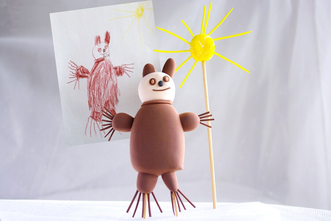 Cake Topper From Child's Drawing Handmade Figurine Based on Kid's ...