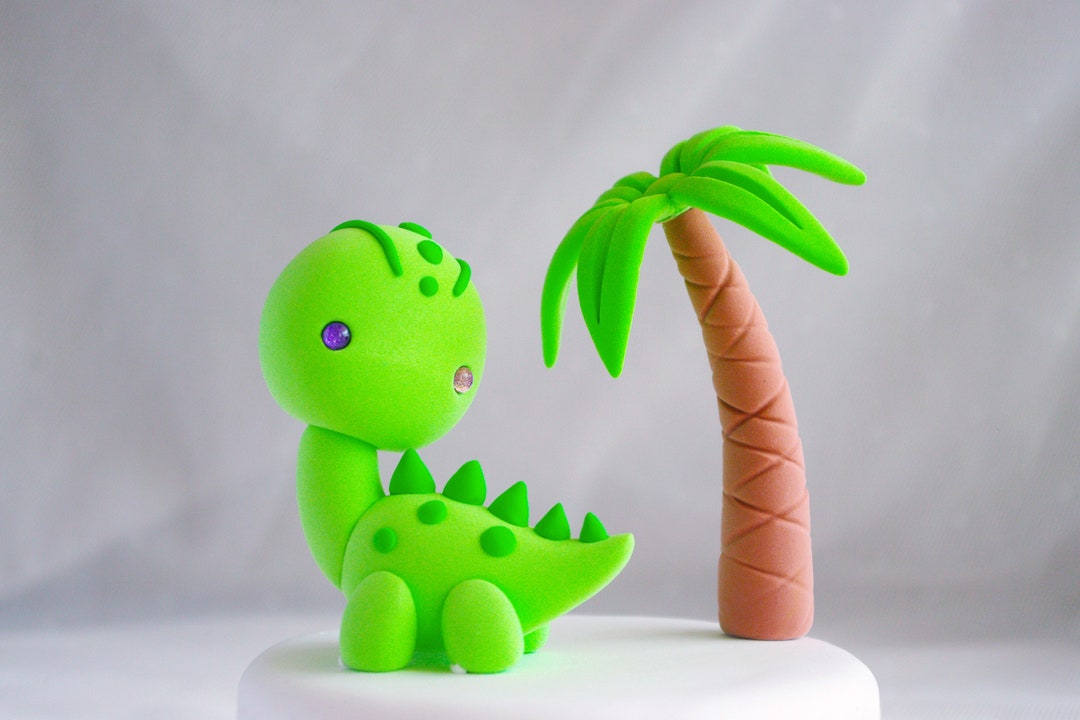 Dinosaur Cake Topper First Birthday Cake Topper Cute Brontosaurus Cake ...