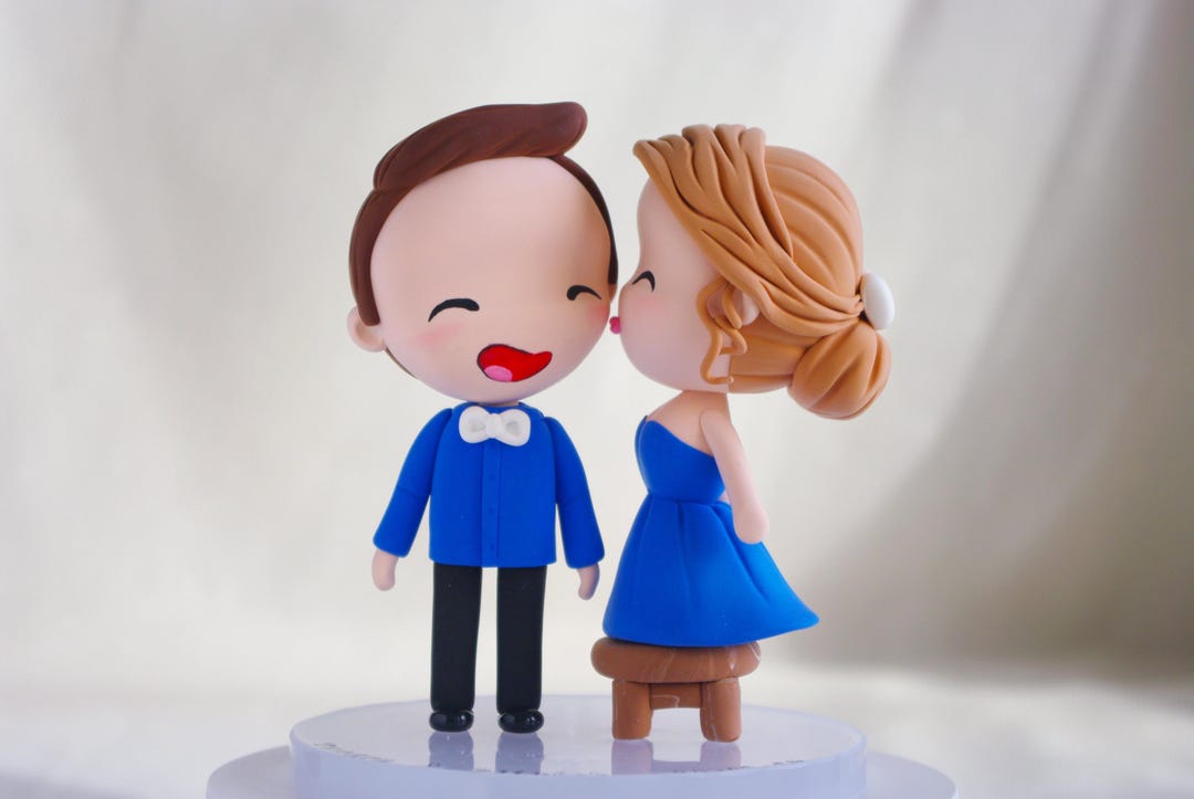 Wedding Anniversary Cake Topper | Short Bride Tall Groom Cake Topper ...