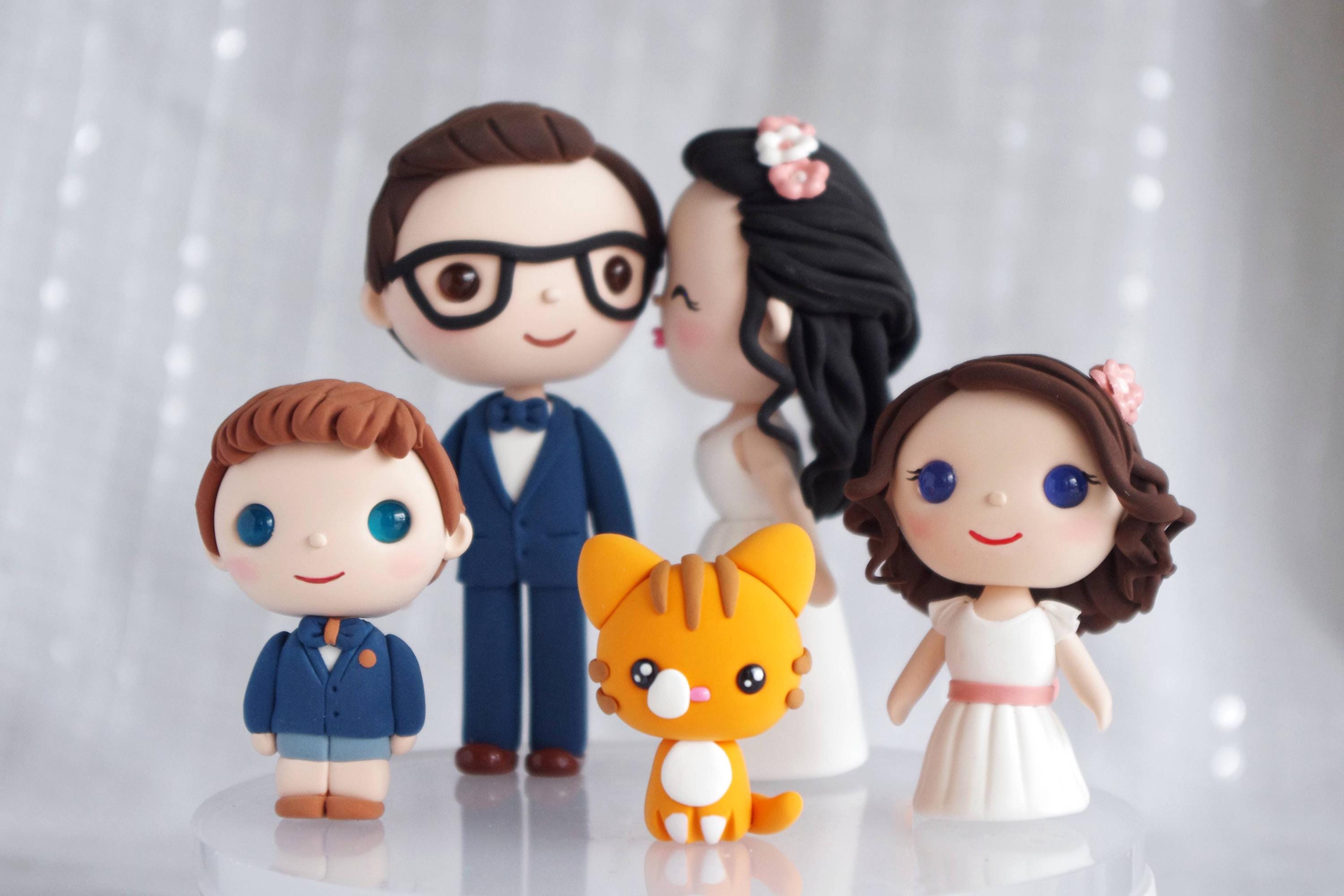 Funny Family Wedding Cake Topper: Parents, Kids & Pets - Etsy