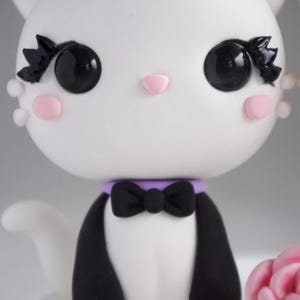 Cat Wedding Cake Topper Bride and Groom | Two White Cats Cake Topper ...