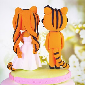 Handmade Tiger Bride and Groom Wedding Cake Topper: Anthropomorphic ...