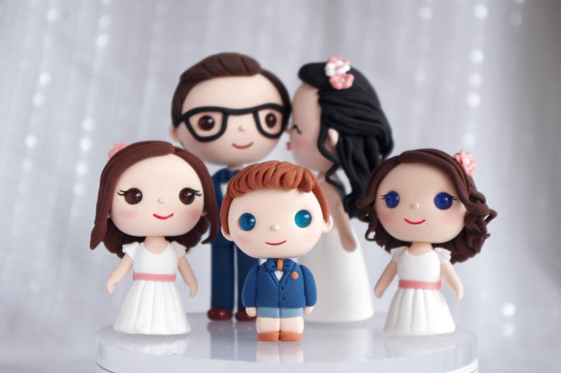 Funny Family Wedding Cake Topper: Parents, Kids & Pets - Etsy