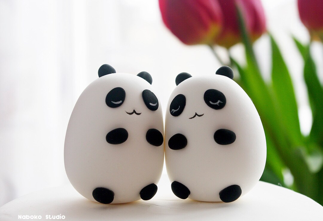 Panda Wedding Cake Topper Just Married Cake Topper Figurine Cute ...