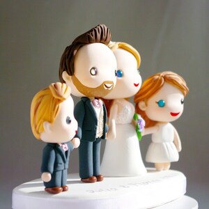 Family Cake Topper | Wedding Cake Topper Bride and Groom With Kids ...