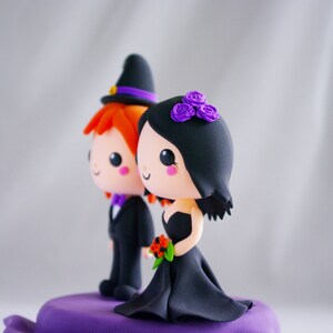 Halloween Wedding Cake Topper Bride and Groom Figurine Wedding Cake ...