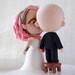 Custom Wedding Cake Topper Funny: Short Groom, Tall Bride and Pets ...