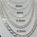 925 Sterling Silver Double Cuban Link Chain Rombo Link Women's Men's ...