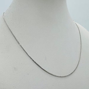 14k Solid White Gold Wheat Chain Adjustable Length to 20", Women's 14k ...