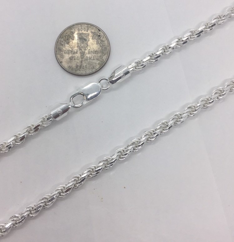 5mm 925 Sterling Silver Men's Women's Solid Rope Chain - Etsy