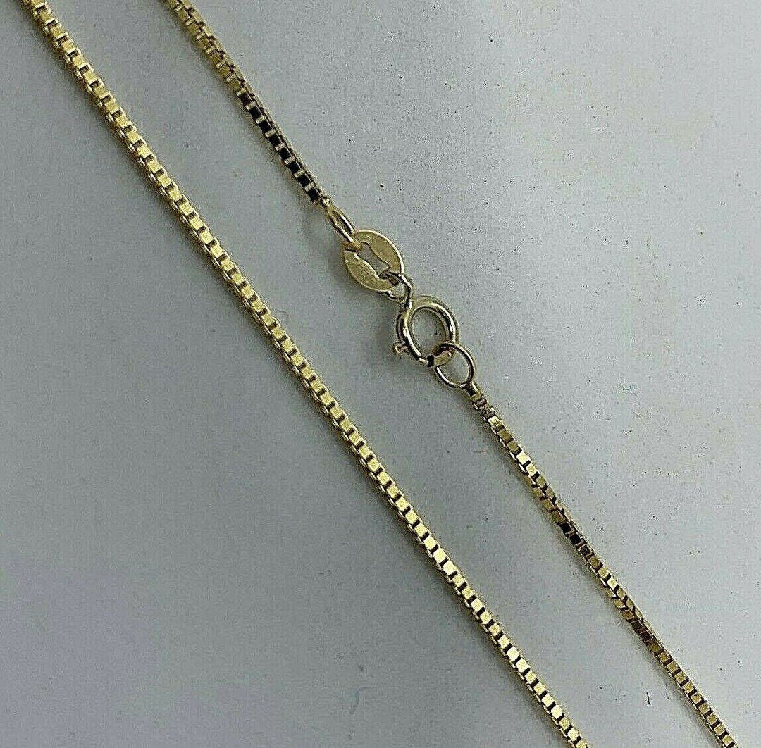 14K Solid Yellow Gold Box Chain Necklace, Fine Women's Jewelry - Etsy
