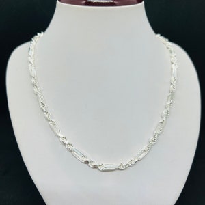 Figarope Chains 925 Sterling Silver Men's Women's Solid Figaro Rope ...