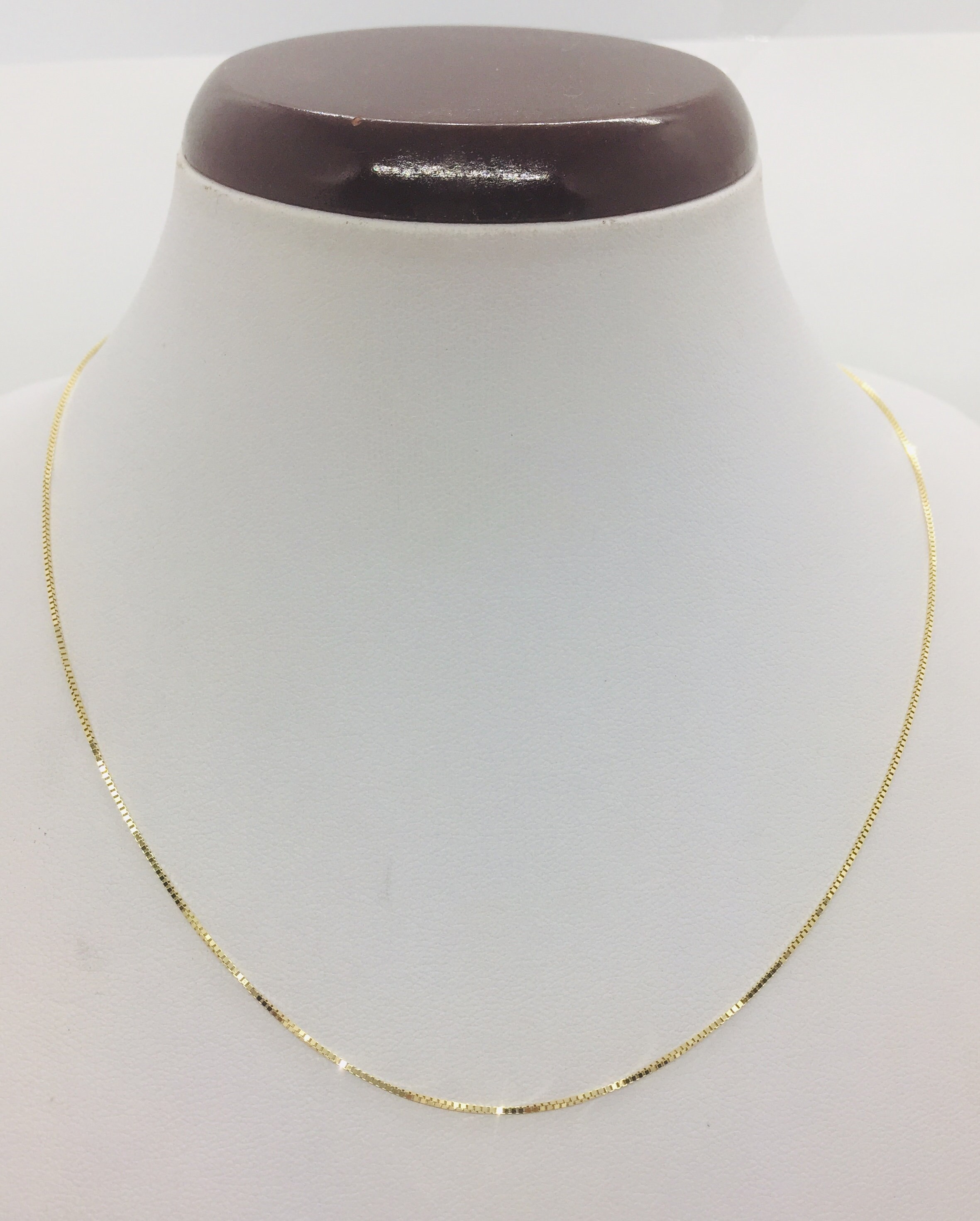 14K Solid Yellow Gold Box Chain Necklace, Fine Women's Jewelry - Etsy