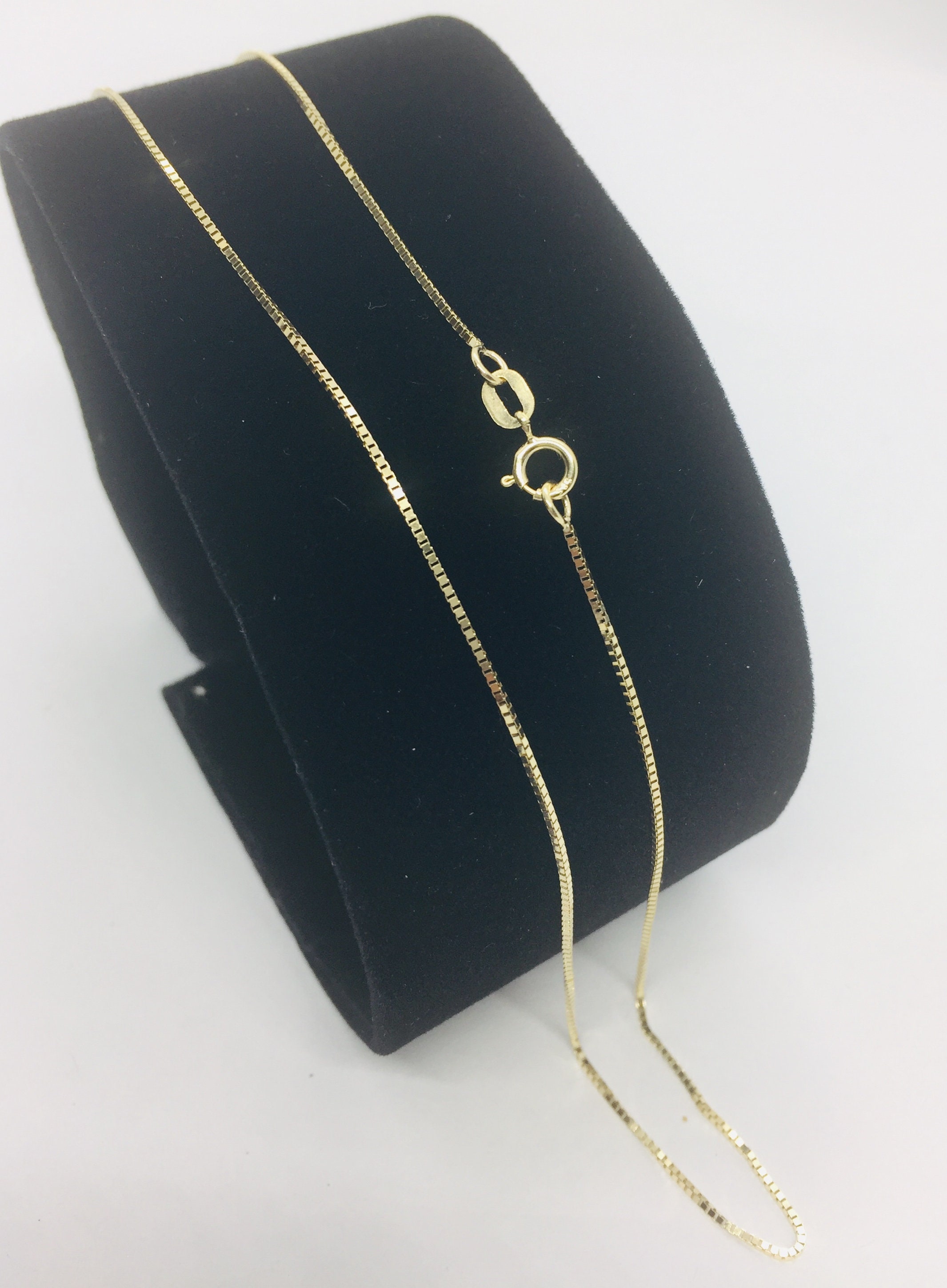 14K Solid Yellow Gold Box Chain Necklace, Fine Women's Jewelry - Etsy