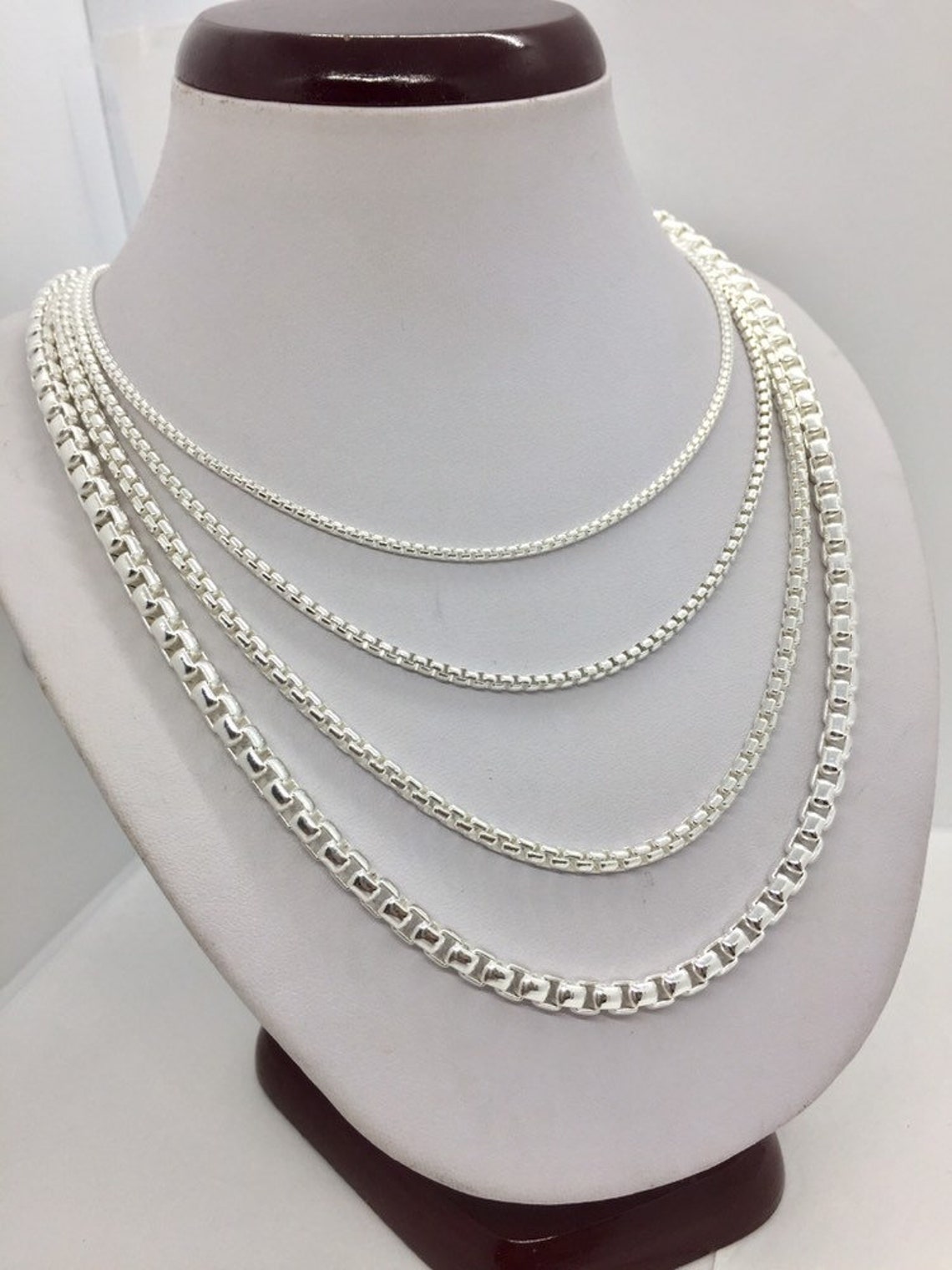 Round Box Chains 925 Sterling Silver Solid Chains 2mm-5mm - Etsy