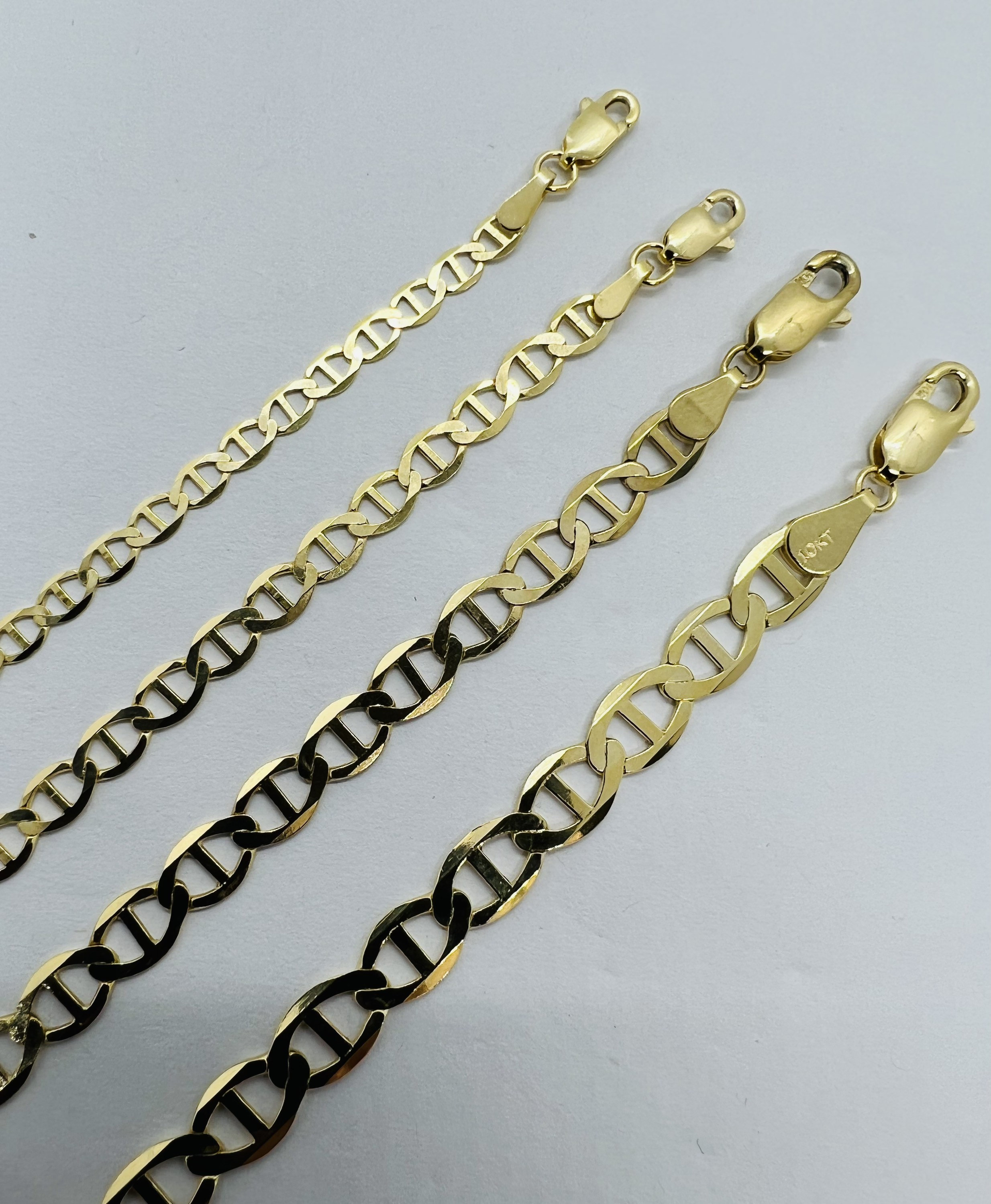10k Gold Mariner Link Men's Women's Chains Solid Gold - Etsy