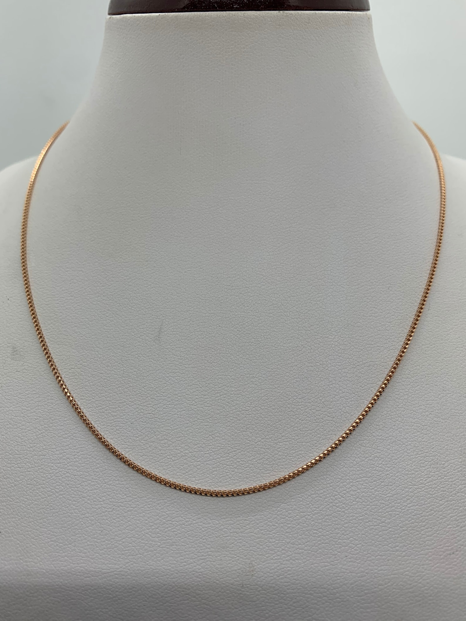 14K Solid Rose Gold Franco Chain Necklace, 1mm Width - Etsy