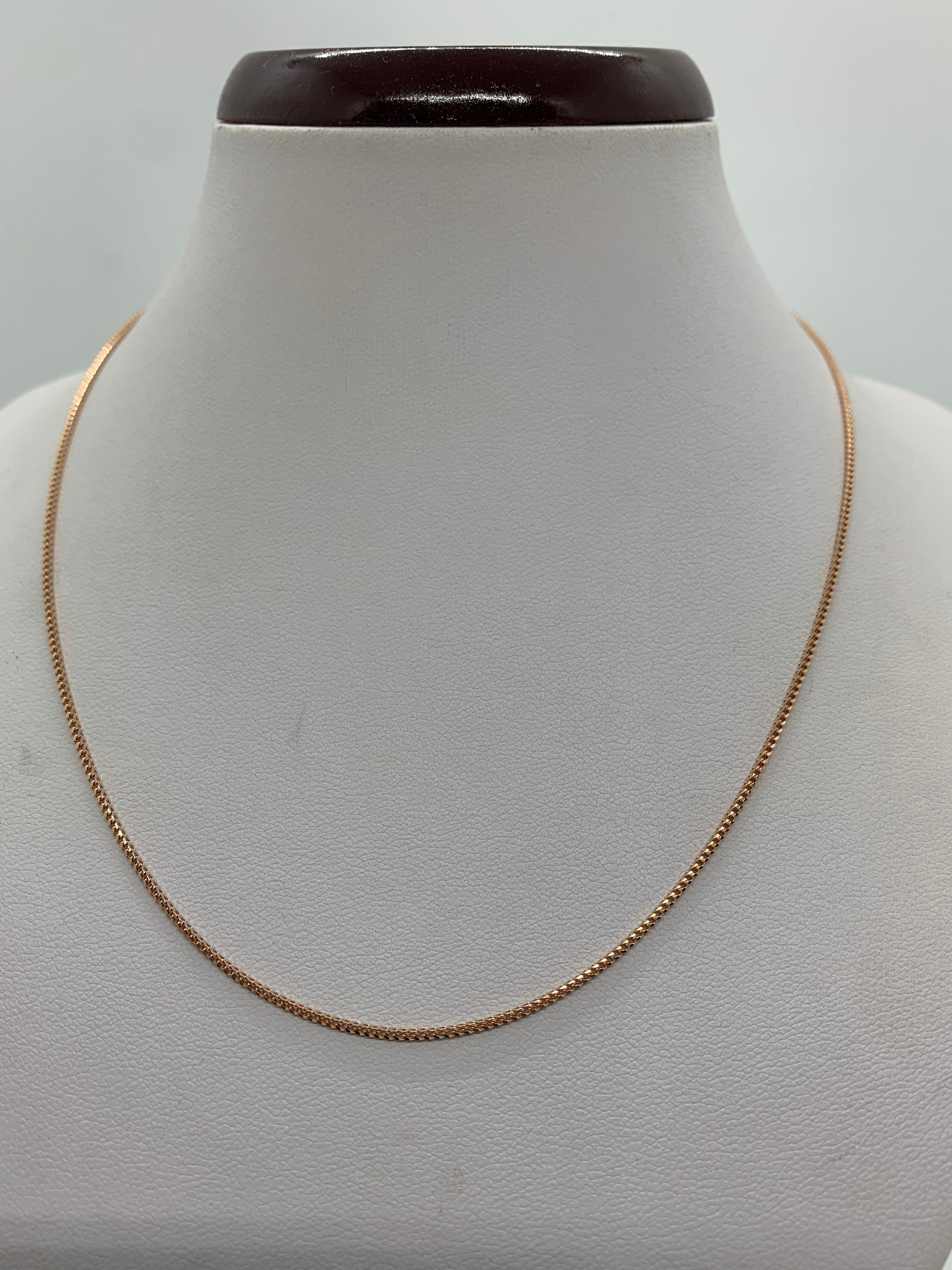 14K Solid Rose Gold Franco Chain Necklace, 1mm Width - Etsy