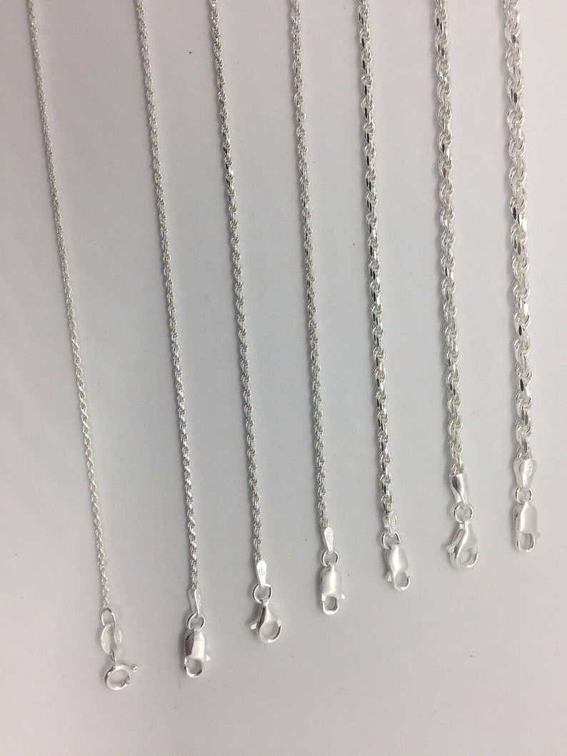 925 Sterling Silver Rope Chains Men's Women's 1mm-3mm - Etsy