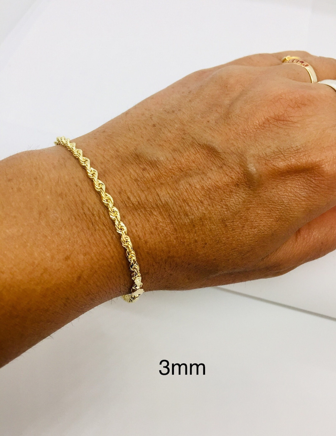 Solid gold rope bracelet mens store