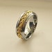 Tungsten Carbide Men's Wedding Band Ring Yellow Gold IP Plated Center ...