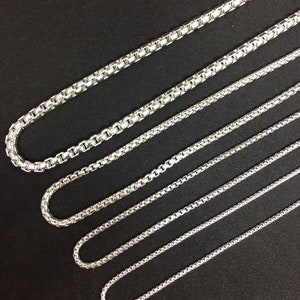 Round Box Chains 925 Sterling Silver Solid Chains 2mm-5mm Men's Women's ...