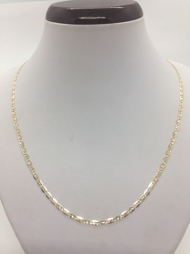 10K Tricolor Solid Gold Valentino Chain Women's 2.75mm - Etsy