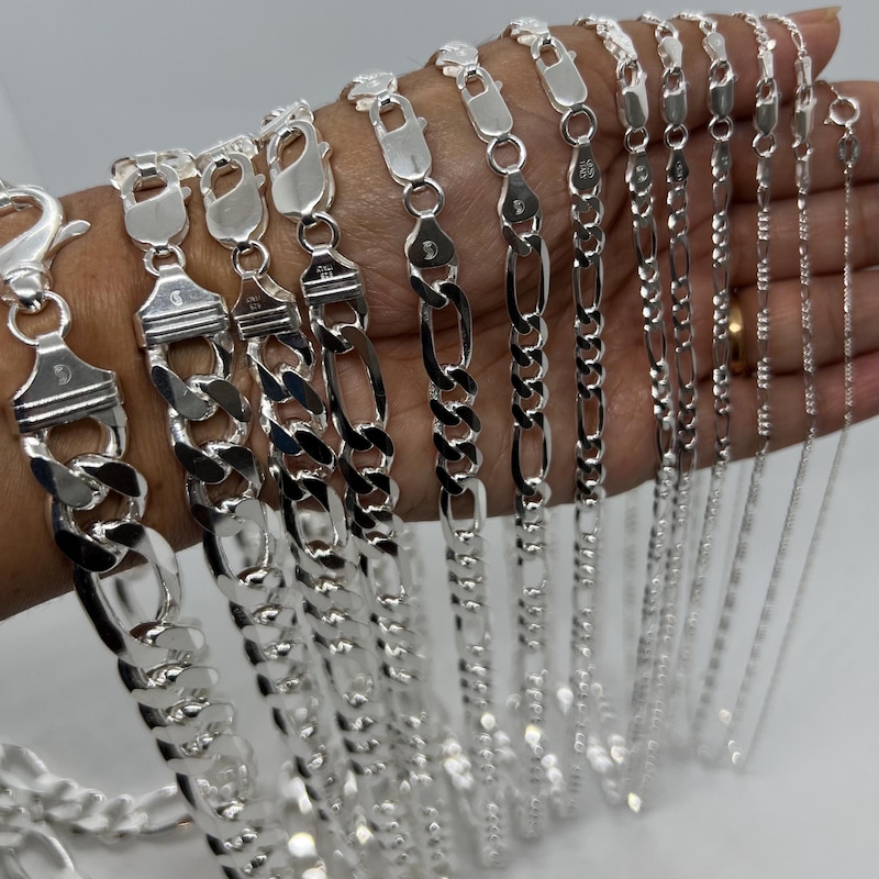 Sterling Figaro Chain for Men - Etsy