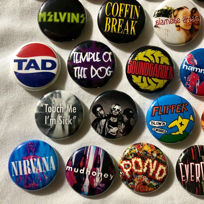 35 Grunge 1 Buttons or Magnets FREE SHIPPING Nirvana - Etsy Ireland
