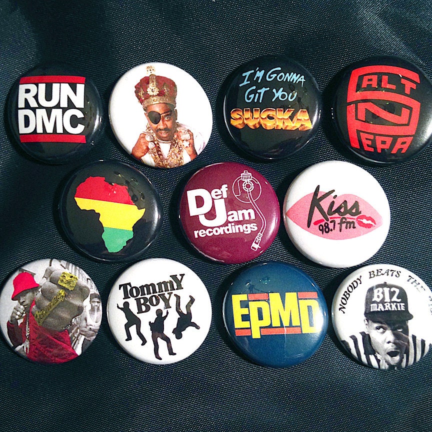 16 Old School Hip Hop 1" Buttons or Magnets - FREE Shipping! - Run-dmc ...