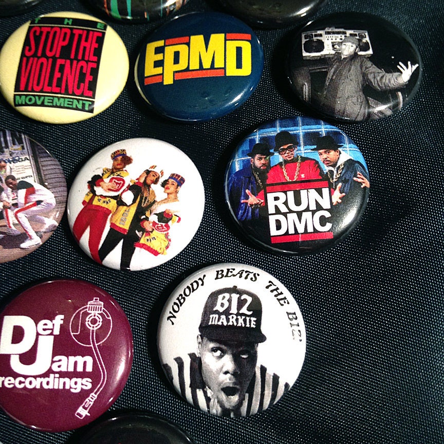 21 Old School Hip Hop 1" Buttons or Magnets - FREE Shipping! - Run-dmc ...