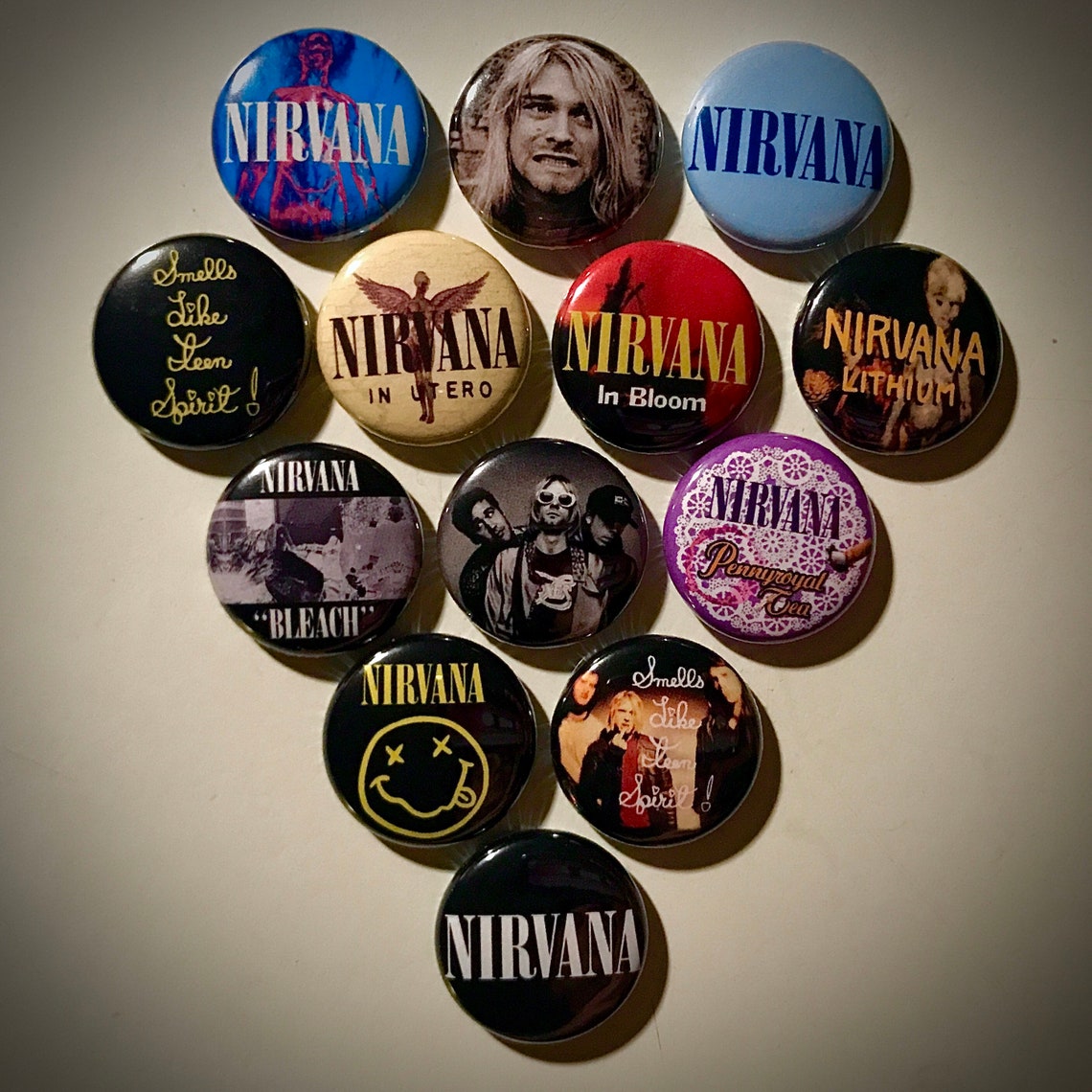 13 Nirvana 1 Buttons or Magnets FREE SHIPPING | Etsy