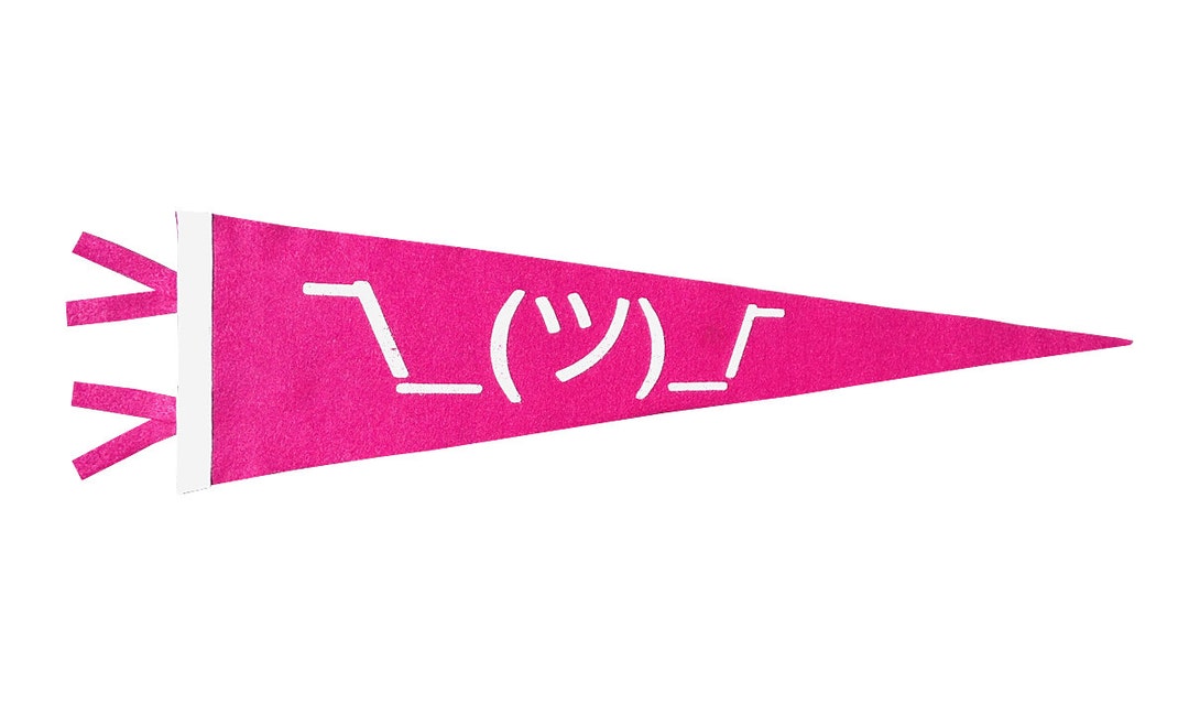 Shrug Face Emoji Pennant (magenta/white) - Etsy