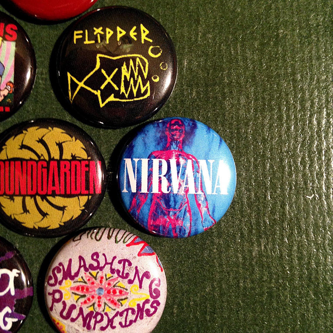 9 Grunge 1 Buttons or Magnets FREE SHIPPING Nirvana | Etsy