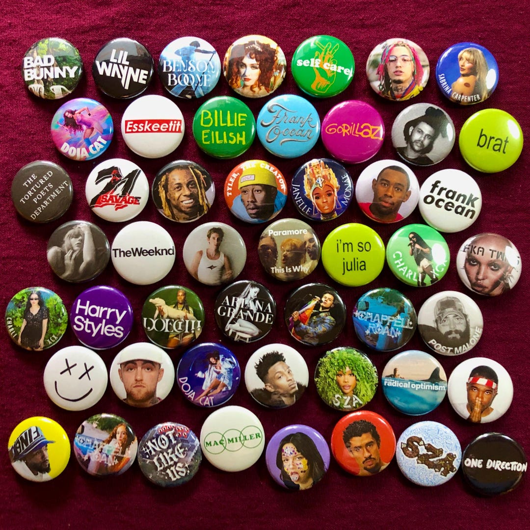 You Pick POP MUSIC 1" Buttons - FREE Shipping in U.S. - Etsy