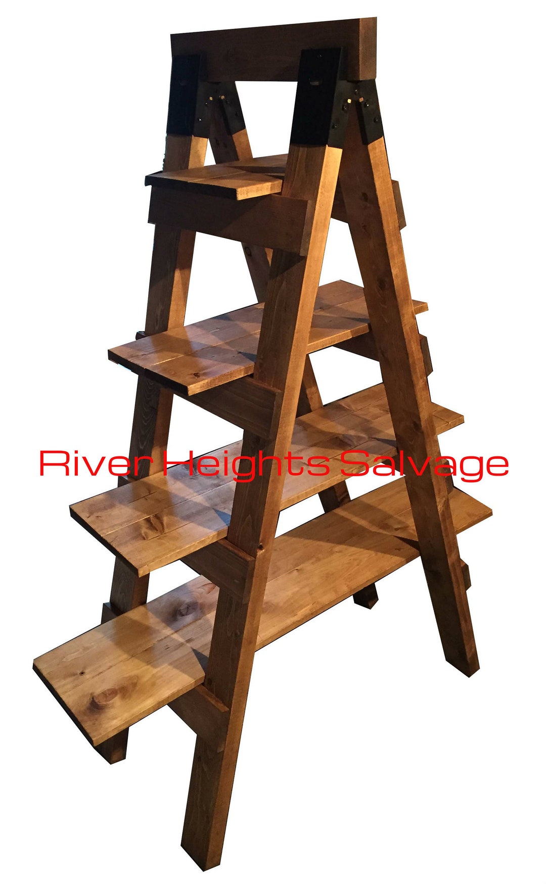 Ladder Bookcase Bookshelf Ladder Bookshelf Rustic Handmade Wooden ...