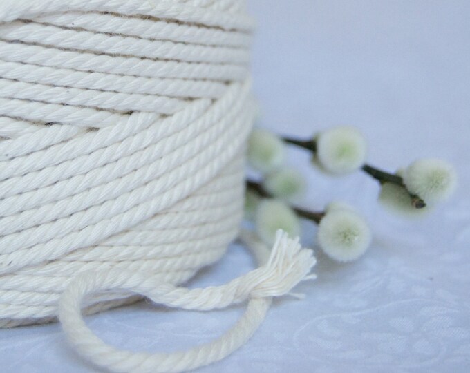 3mm X 240m Twisted Cotton Cord / Macrame Cord / Cotton Rope - Natural ...