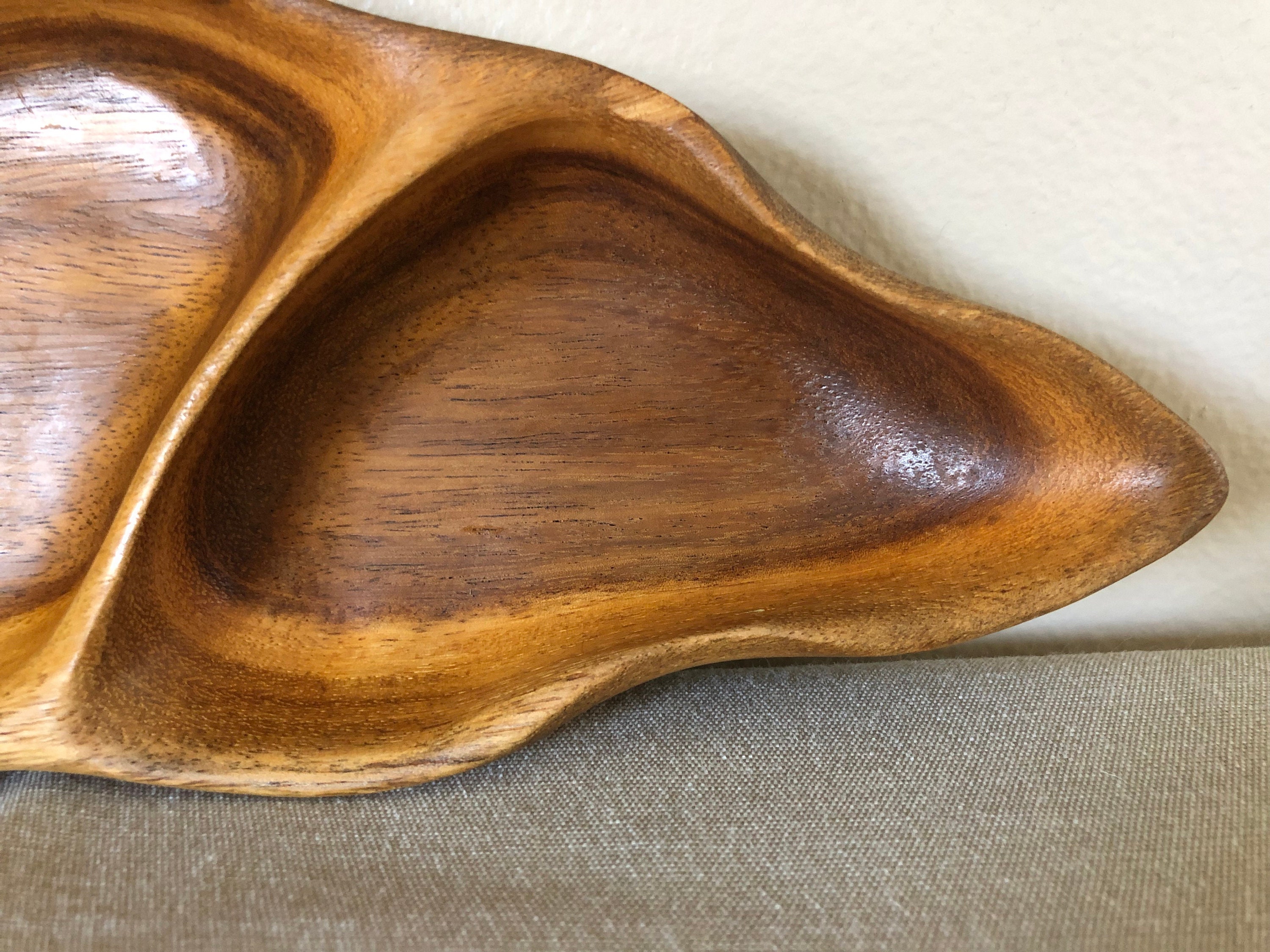 Vintage Wood Tray, Monkey Pod Tray, Made in Hawaii, Divided Serving ...