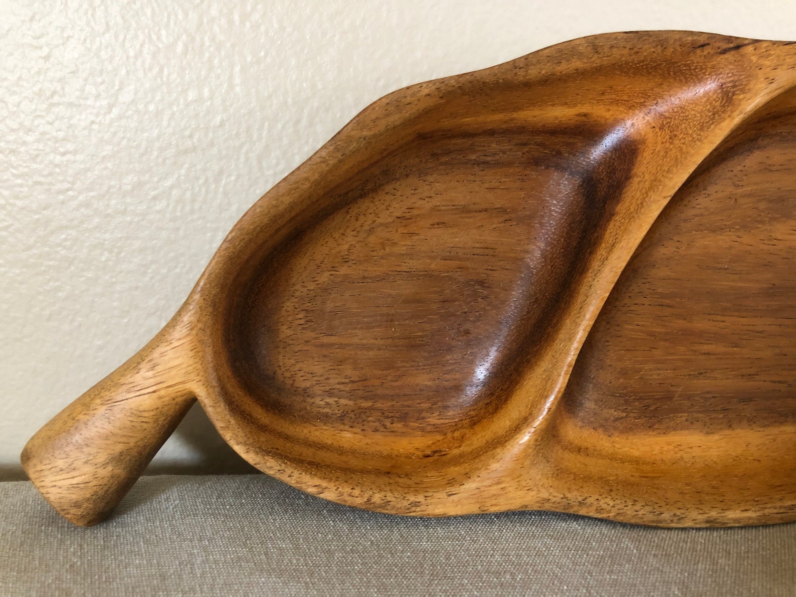 Vintage Wood Tray, Monkey Pod Tray, Made in Hawaii, Divided Serving ...