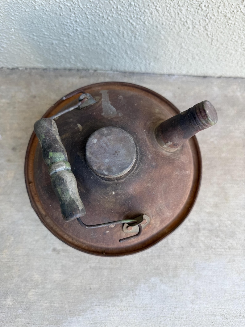 Vintage Galvanized Gas Can Man Cave Garage Decor Wooden Handle Rustic ...
