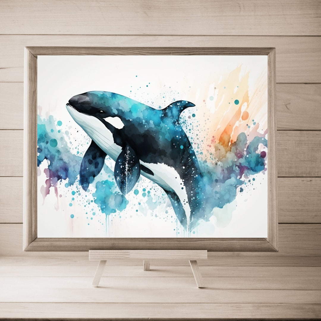 Orca Whale Water Color Nature Art Water Color Art Print - Etsy