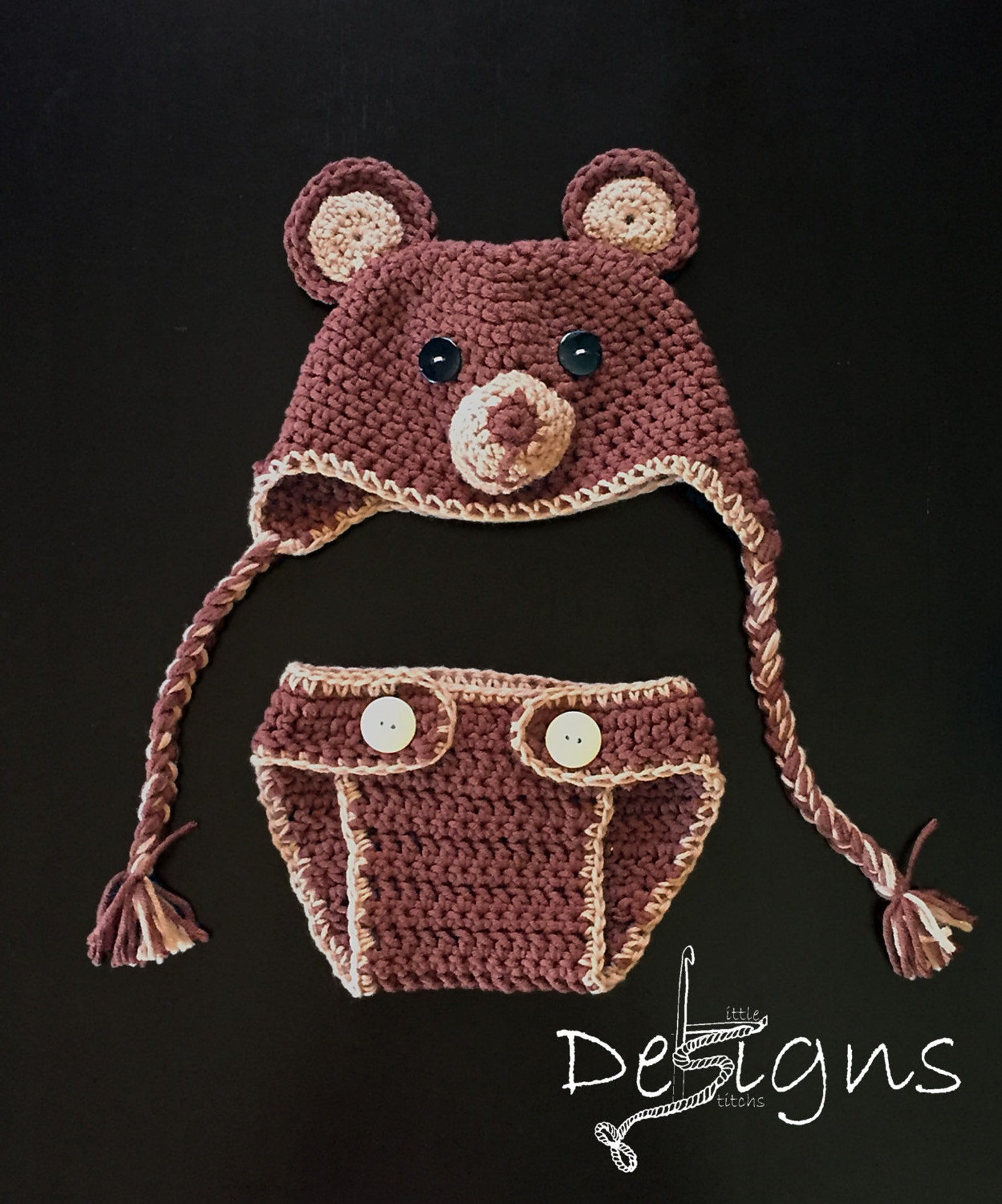 Crochet Baby Bear Outfit Bear Hat Bear Diaper Cover Baby | Etsy