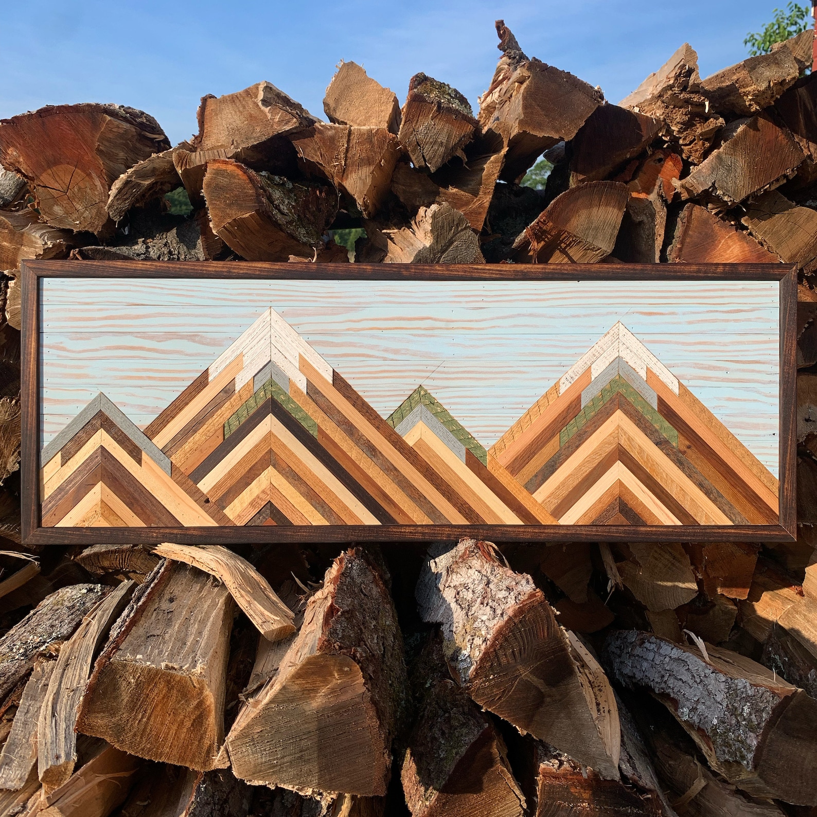 Wood Mountain Scene Reclaimed Wood Art Mountain Picture | Etsy Canada