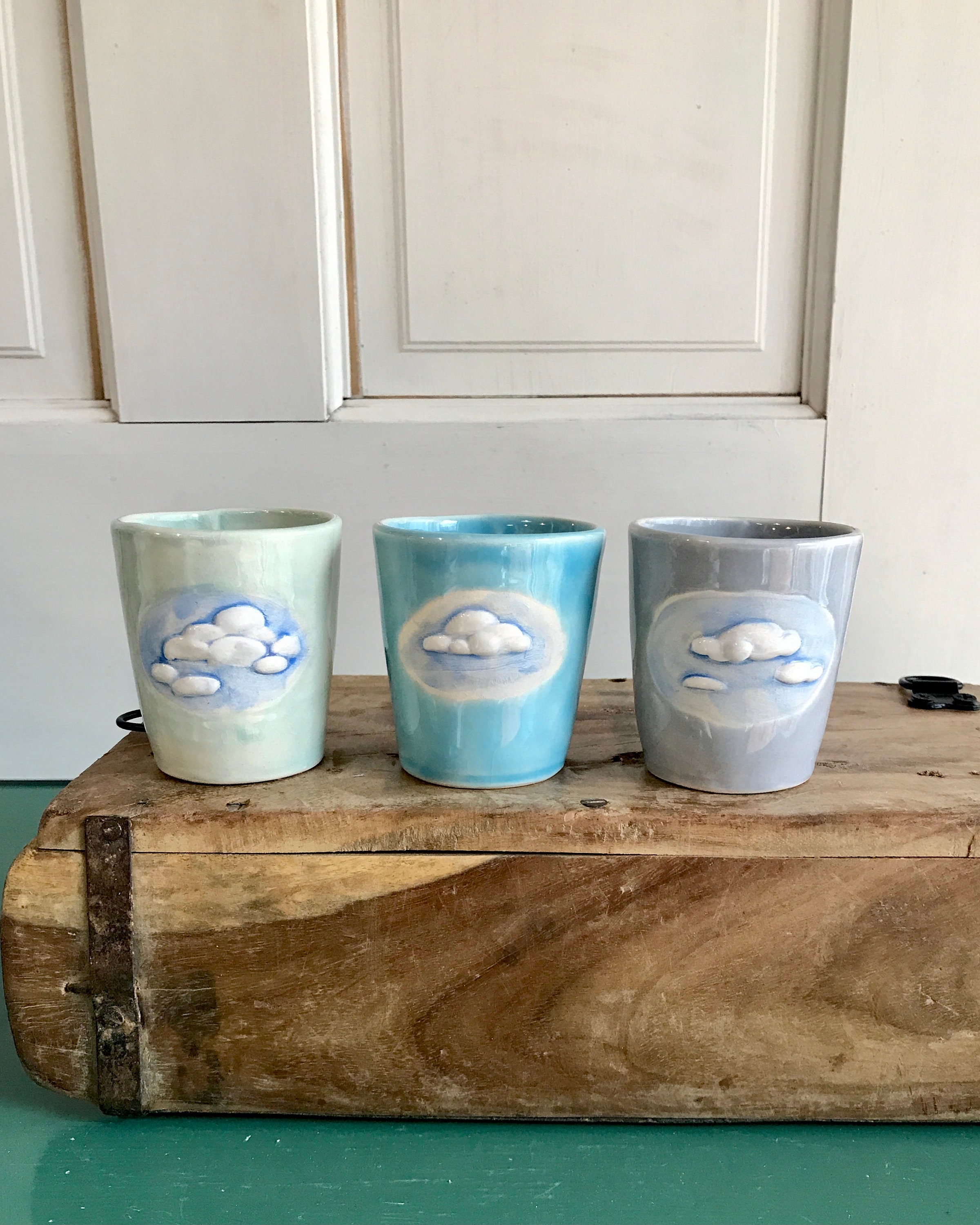 Cloud Cups, Pottery Shot Glass, Whisky Cup, OOAK Cloud Pottery, Gray ...