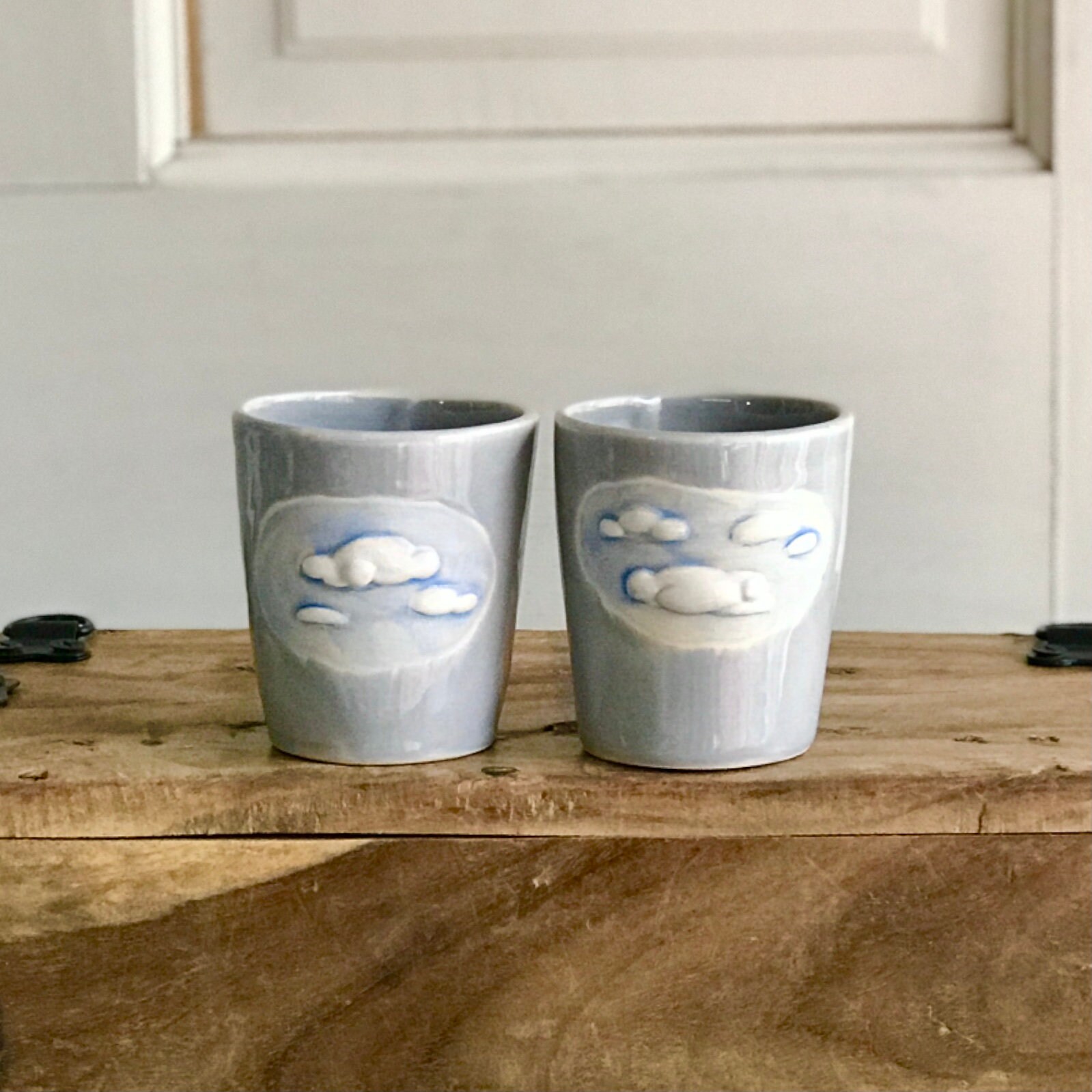 Cloud Cups, Pottery Shot Glass, Whisky Cup, OOAK Cloud Pottery, Gray ...
