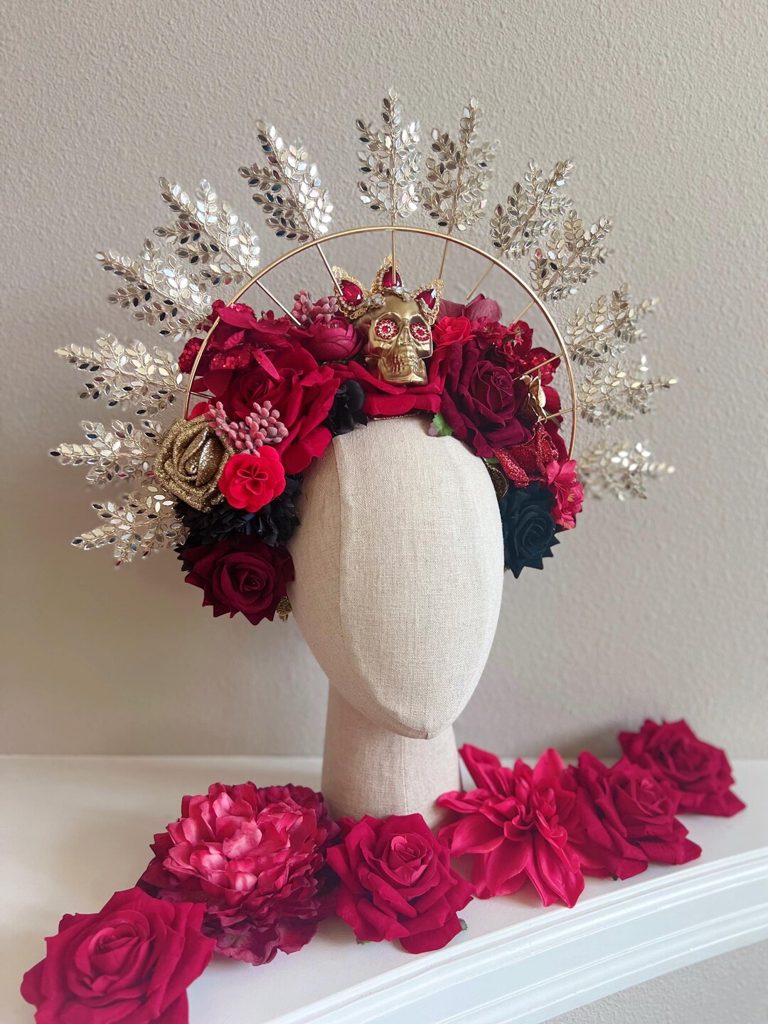 Dia De Muertos Crown,bridal Crown,halo Crown, Frida Khalo,day of the ...