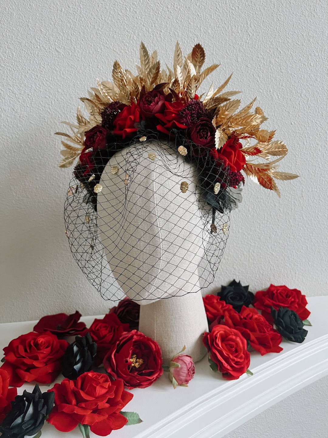 Day of the Dead Crown, Flower Headpiece, Mexican Flower Crown, Dia De ...