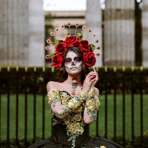 Day of the Dead Crown, Flower Headpiece, Mexican Flower Crown, Dia De ...