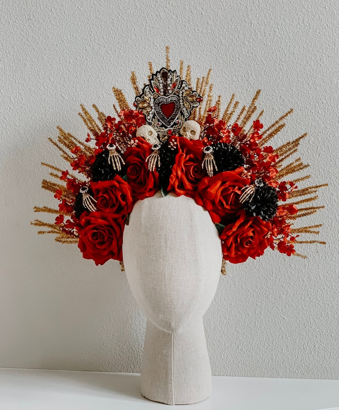 Day of the Dead Crown, Flower Headpiece, Mexican Flower Crown, Dia De ...